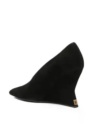 Balmain Suede Wedge-heel Pumps