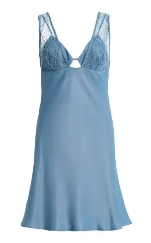 THIRD FORM Exclusive Inhale Layered Satin Mini Dress - Blue