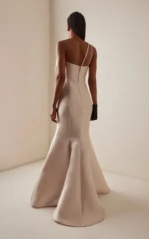 Amsale Mikado Bow-embellished Gown