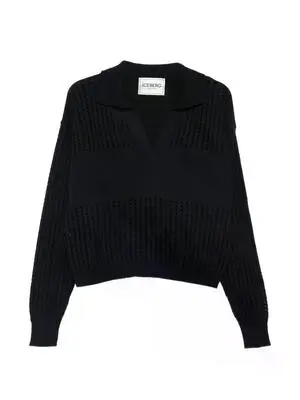 Iceberg Polo-collar Open Knit Sweater