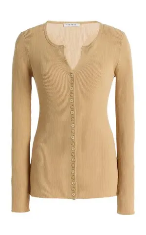 THIRD FORM Third Form Ribbed Knit Button-Detailed Cardigan Neutral