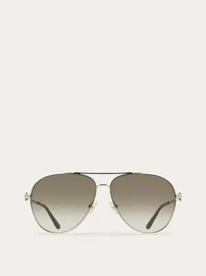 FERRAGAMO Aviator Sunglasses - Gold
