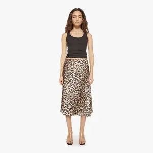 La Prestic Ouiston Nola Cheetah Print Silk Skirt