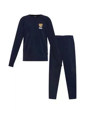 Moschino Two-piece Patch Pajamas Set - Blue