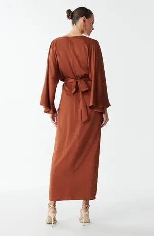 SAVEL Deliliah Midi Dress - Rust