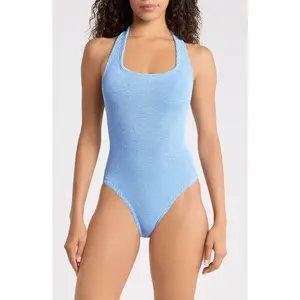 Hunza G Sandy Halter One-Piece Swimsuit Cornflower