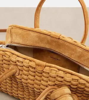 Jacquemus Turismo Small Woven Suede Bowling Bag - Brown