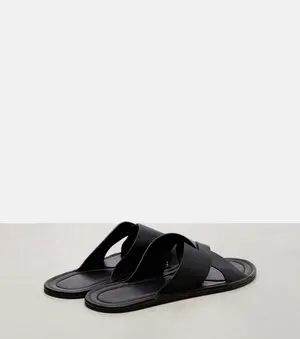 THE ROW Malick Leather Sandals - Black