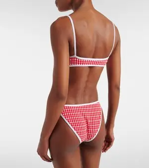Jade Swim Muse Scoop Gingham Bikini Top