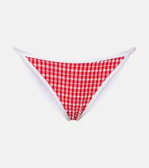Jade Swim Bare Minimum Gingham Bikini Bottoms - Red
