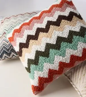 Missoni Riccio Zigzag Cotton Boucl� Cushion - Multicoloured