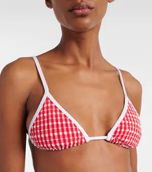 Jade Swim Via Gingham Bikini Top