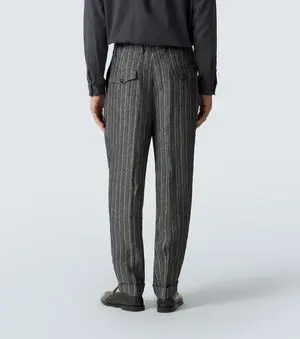Brunello Cucinelli Chalk Stripe Linen Suit