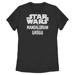 STAR WARS: THE MANDALORIAN AND GROGU Official Bold Logo Short Sleeve Graphic T-shirt