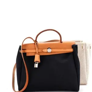 Hermès Herbag Toile And Leather Pm