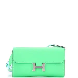Hermès Cavale Constance To Go Wallet Evercolor Vert Comics