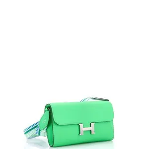 Hermès Cavale Constance To Go Wallet Evercolor - Vert Comics