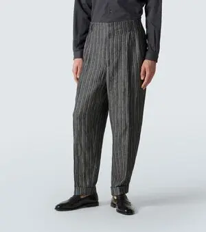 Brunello Cucinelli Chalk Stripe Linen Suit - Grey
