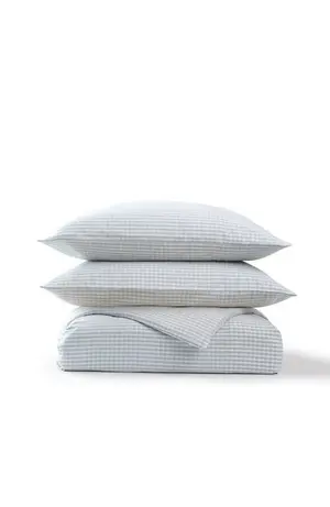 CHRISTY Gingham Yarn Dye Airy Cotton Duvet Cover Sets - Blue
