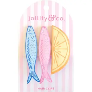 JOLLITY & CO Vegan Leather Sardine And Lemon Hair Clip Set - Assorted Pre-pack