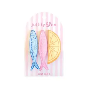 JOLLITY & CO Vegan Leather Sardine And Lemon Hair Clip Set - Assorted Pre-pack