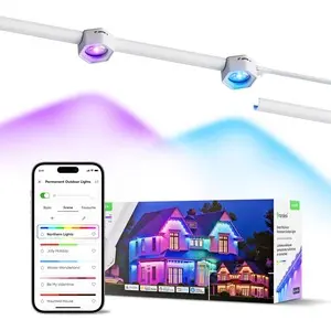 NANOLEAF Matter Smart Permanent Outdoor Lights Smarter Kit With Cable Covers 49ft - Multicolor