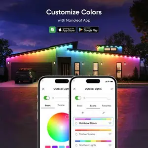 NANOLEAF Matter Smart Permanent Outdoor Lights Smarter Kit With Cable Covers 49ft