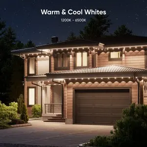 NANOLEAF Matter Smart Permanent Outdoor Lights Smarter Kit With Cable Covers 49ft