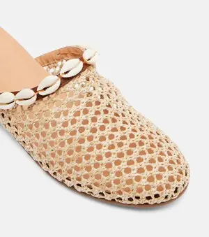 ANCIENT GREEK SANDALS Embellished Raffia Mules