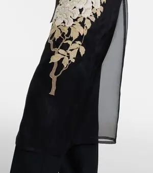 Max Mara Elegante Vodka Embroidered Silk Robe