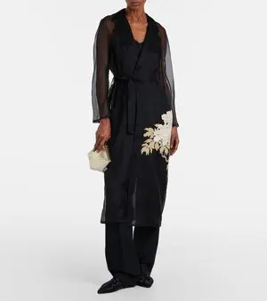 Max Mara Elegante Vodka Embroidered Silk Robe