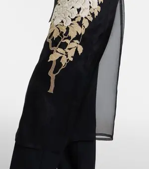 Max Mara Elegante Vodka Embroidered Silk Robe