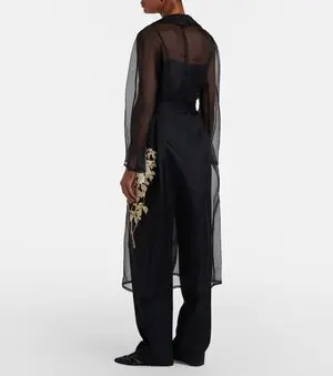 Max Mara Elegante Vodka Embroidered Silk Robe