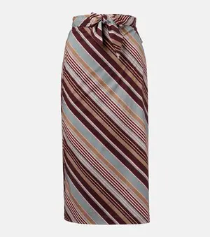 ADRIANA DEGREAS Striped Cotton-blend Beach Cover-up - Multicoloured