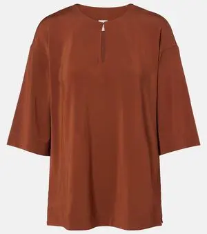 Max Mara Giglio Keyhole Top - Brown