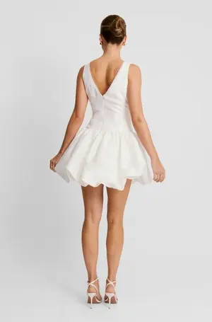 SIX STORIES Sleeveless Embellished Bubble Hem Mini Dress