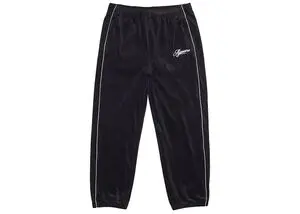Black Velour Track Pants