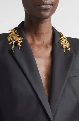 Alexander McQueen Embellished Collar Wool Jacket