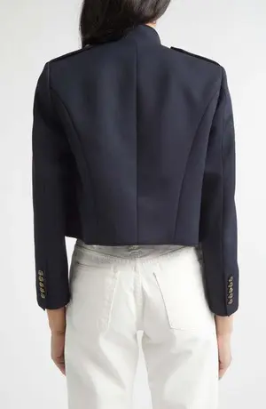 NILI LOTAN Betsy Virgin Wool Military Jacket - Midnight