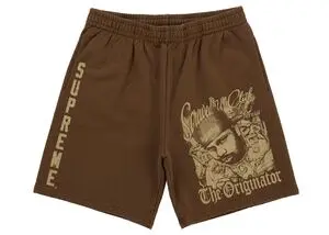 Supreme Dj Screw Sweatshort - Brown
