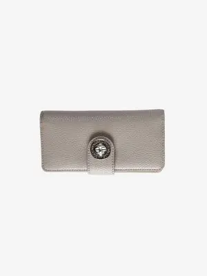 Marc Jacobs Signet Turnlock Slg Slim Wallet - Concrete