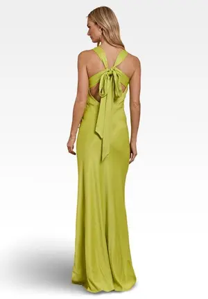 MAIDS TO MEASURE Coco Satin Dress - Lime