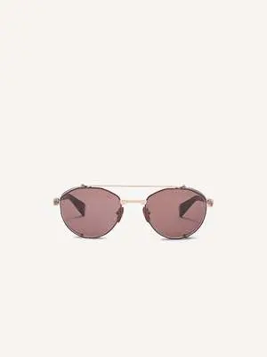 Balmain Brigade-iv Aviator Sunglasses - Gold