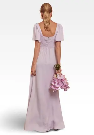 MAIDS TO MEASURE Clemmie Satin Bridesmaid Dress - Lilac