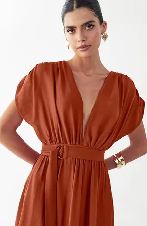 ST MRLO Este Midi Dress - Rust