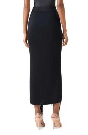 Akris Fringed Silk Knit Pencil Skirt