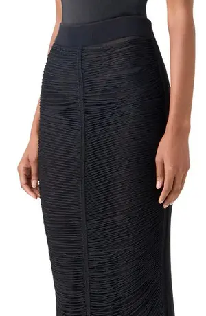 Akris Fringed Silk Knit Pencil Skirt