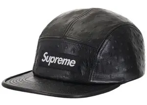 Supreme Ostrich Embossed Leather Gore-tex Camp Cap - Black