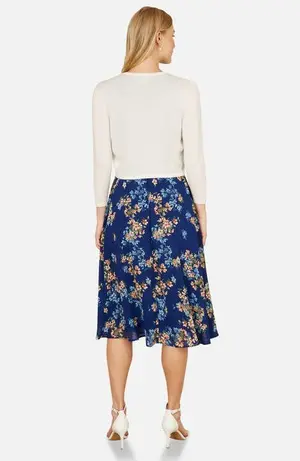 YUMI Diamante Button Cropped Cardigan