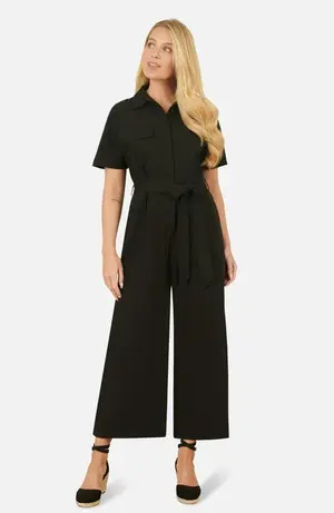 YUMI Utility Relaxed Fit Jumpsuit - Black